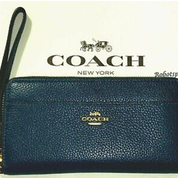 Coach | Bags | Coach Zip Around Wallet Peacock | Poshmark